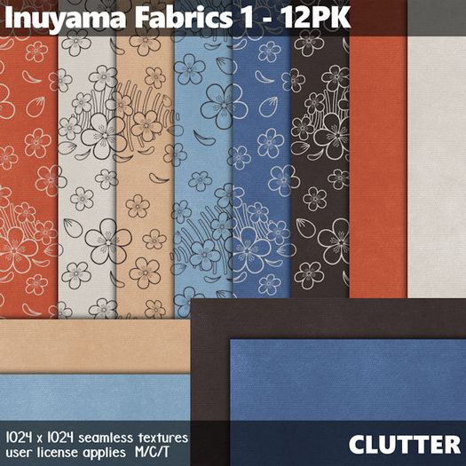 Second Life Marketplace - Clutter - Inuyama Fabrics 1 - 12PK